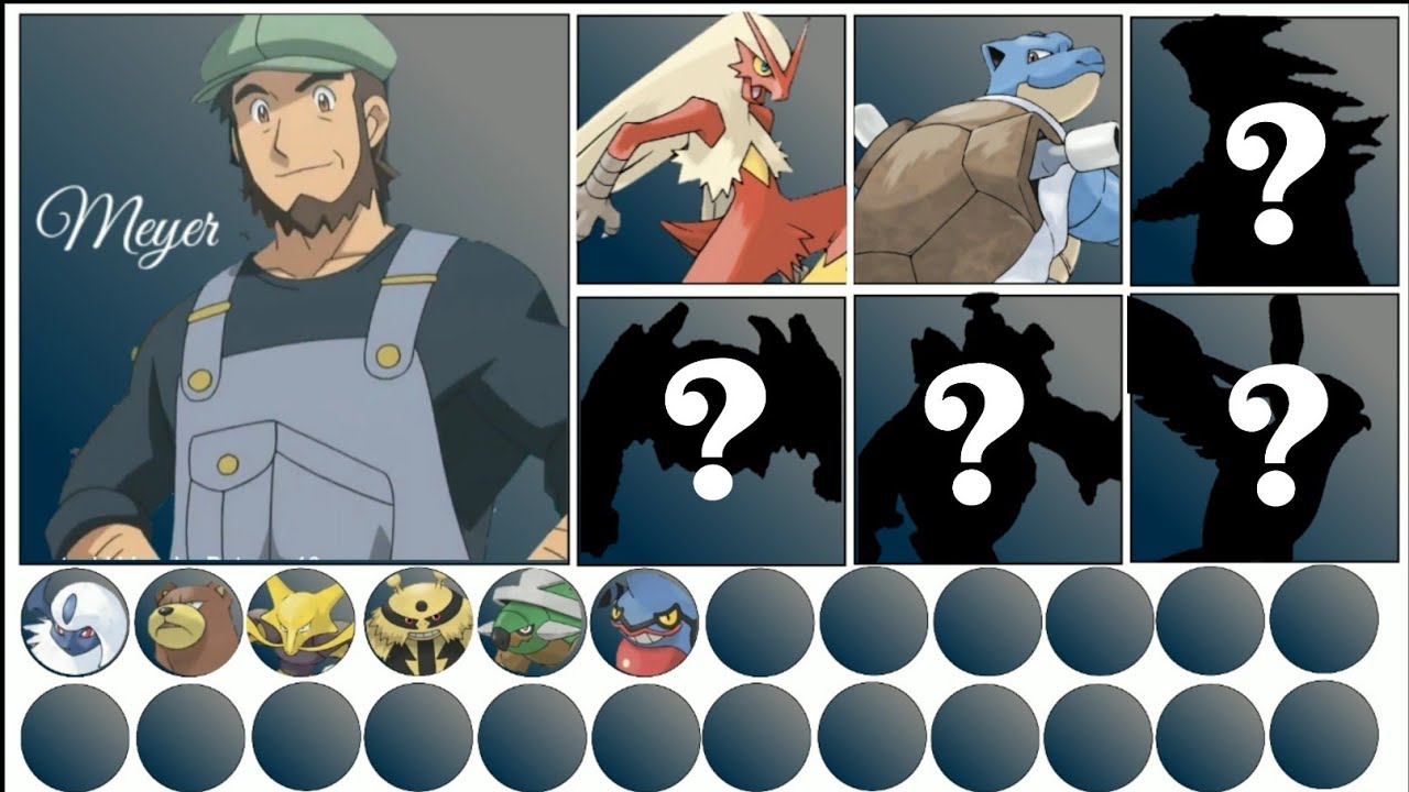 Meyer New Pokémon Team (Kanto, Johto, Hoenn, Sinnoh) - YouTube