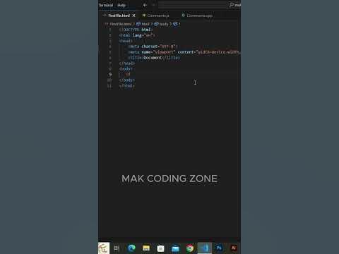 How to write comment in html 4k HD||comment in HTML||Mak Coding Zone #html#shorts #youtubeshorts ...