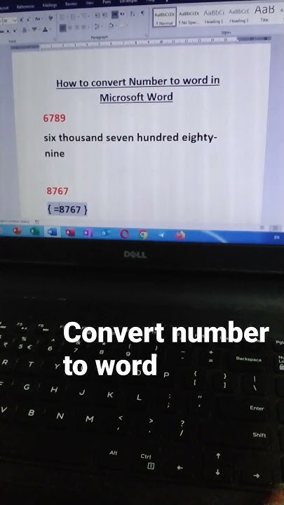 #shorts how to convert number to word in Microsoft word #youtubeshort ...