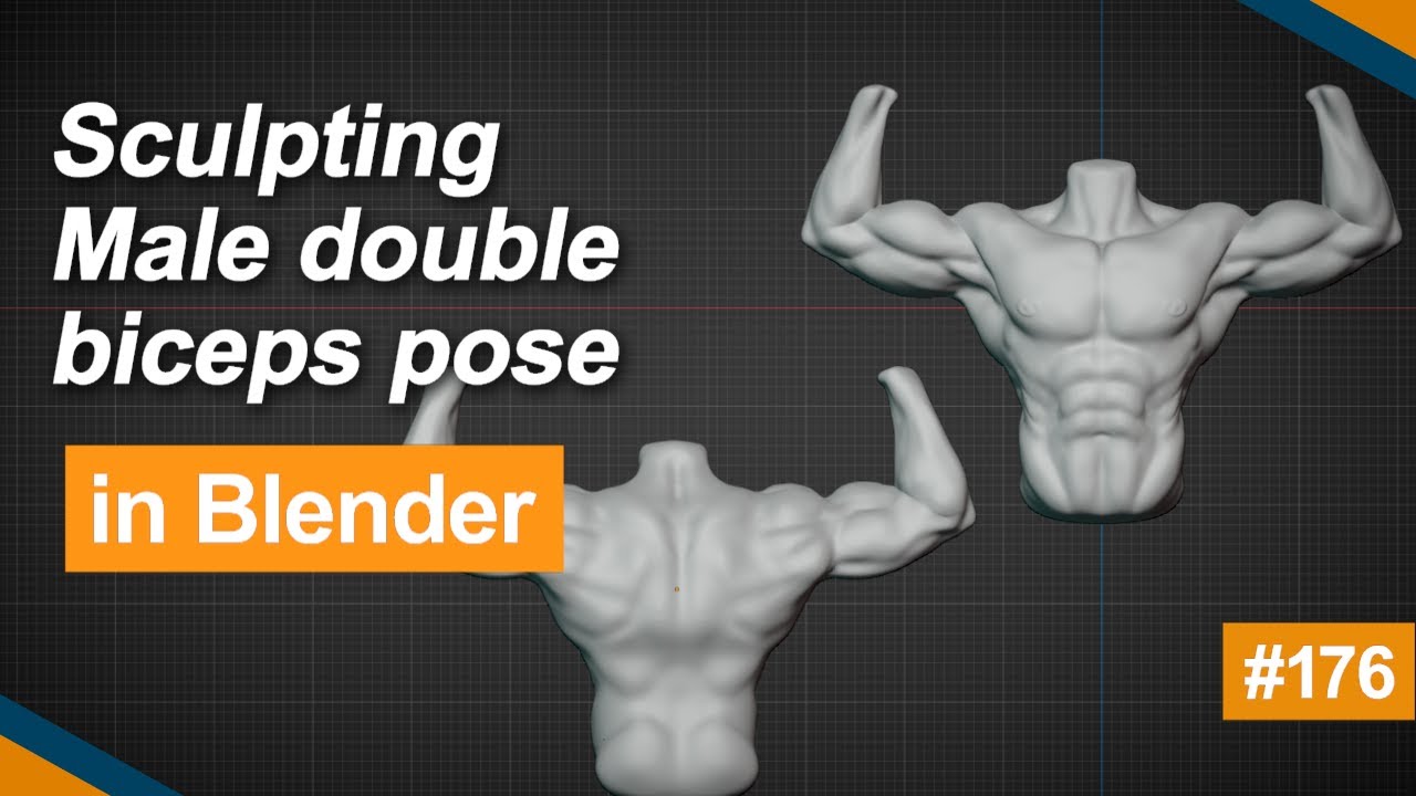Sculpting front double biceps pose in blender 176 - YouTube