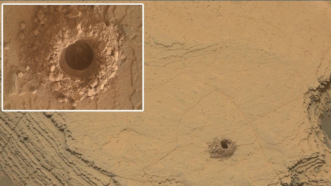 NASA Curiosity Mars Rover capture this 36th successful drill hole on ...