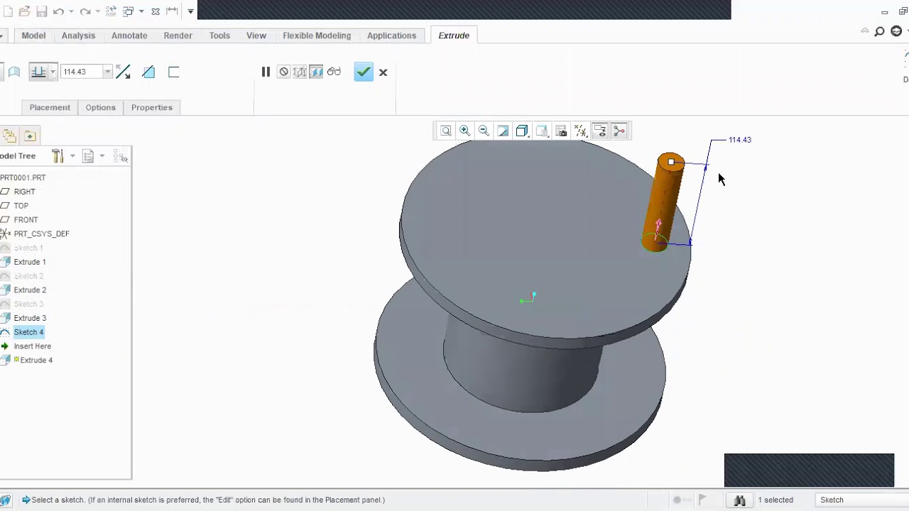 Creo parametric 3.0 Tutorial | Basic shape tutorial - YouTube