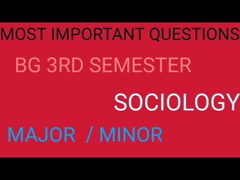 most important questions BG 3rd semester Sociology major/minor - YouTube