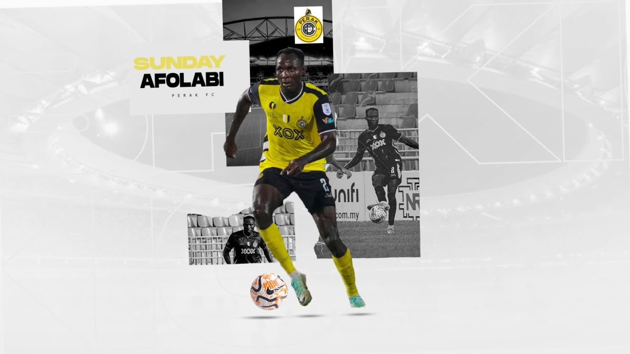 Sunday Afolabi Defensive Midfield Perak FC Highlights - YouTube