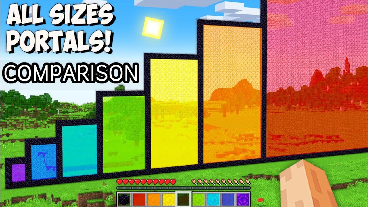 portal of all size in minecraft portal size comparison - YouTube