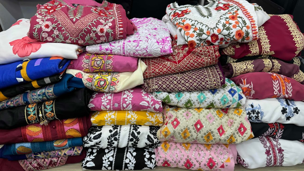 Lowest price pakistani designer three piece/kurti/anarkoli dress ...