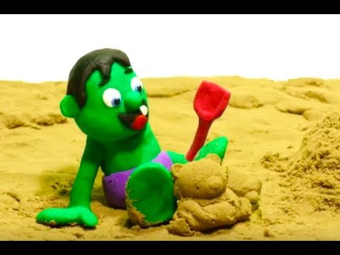 SUPERHERO PLAYS WITH SAND Play Doh Stop Motion and Cartoons For Kids 💕 ...