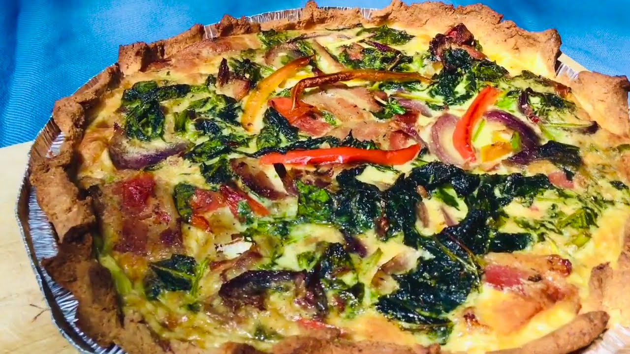 Callaloo Salt Fish Quiche with Bacon ( Jamaican Keto) - YouTube