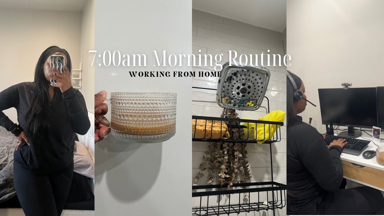 7AM MORNING ROUTINE | Working From Home - YouTube
