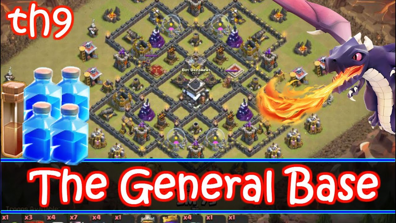 The General Base Destroyed By Dragons + Double ZapQuake - Clash Of ...