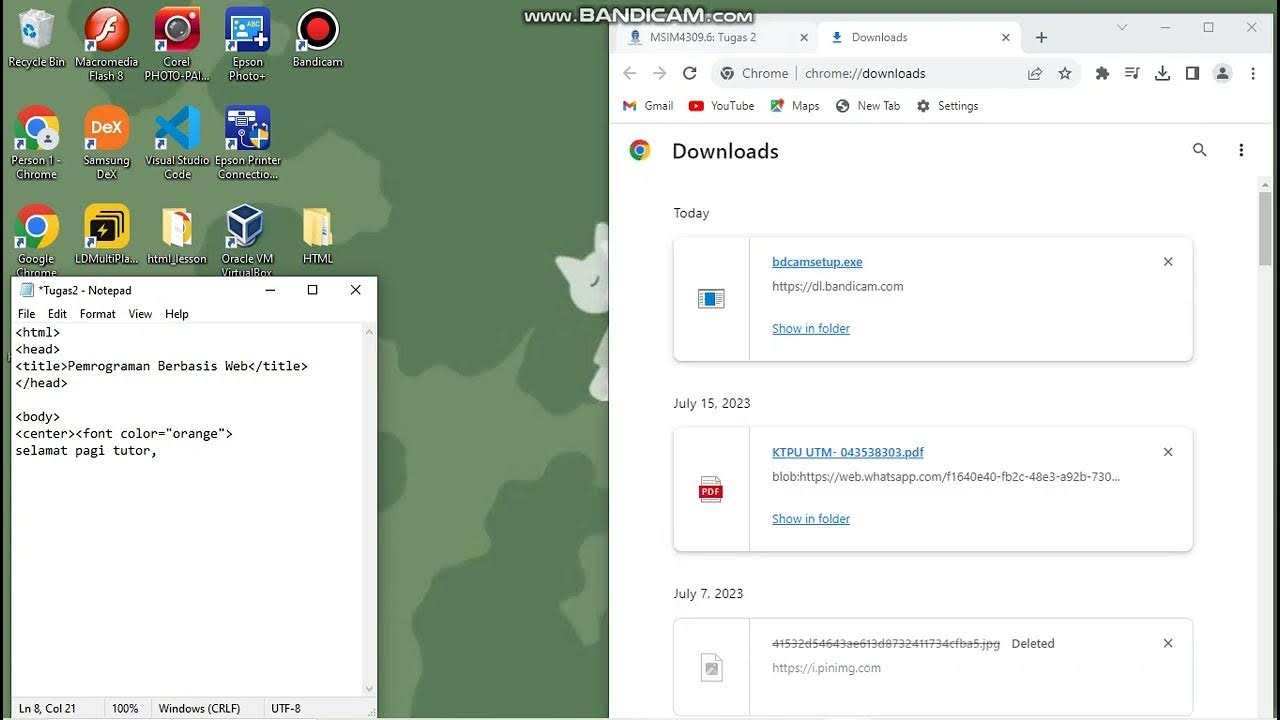 Membuat HTML menggunakan Notepad - YouTube