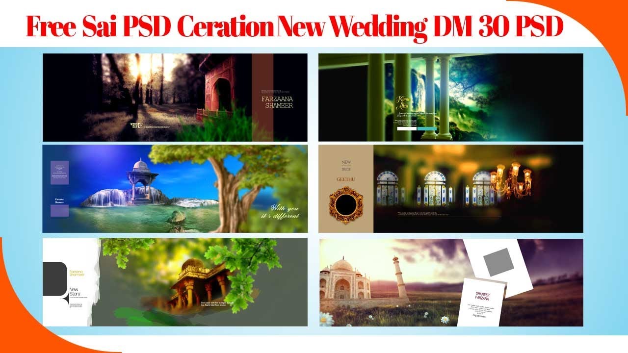 Free Sai PSD Creation New Wedding DM 30 PSD - YouTube