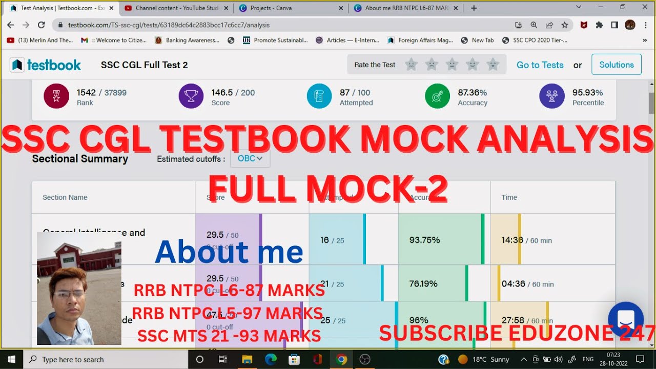 TESTBOOK FULL MOCK TEST 2 | SSC CGL 2022 | COMPLETE MOCK ANALYSIS/ HOW ...