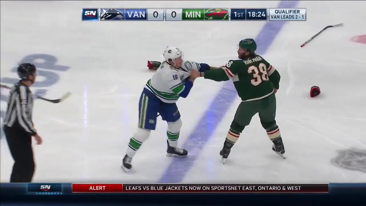NHL Fight - Canucks vs Wild - 2020 08 06 - YouTube