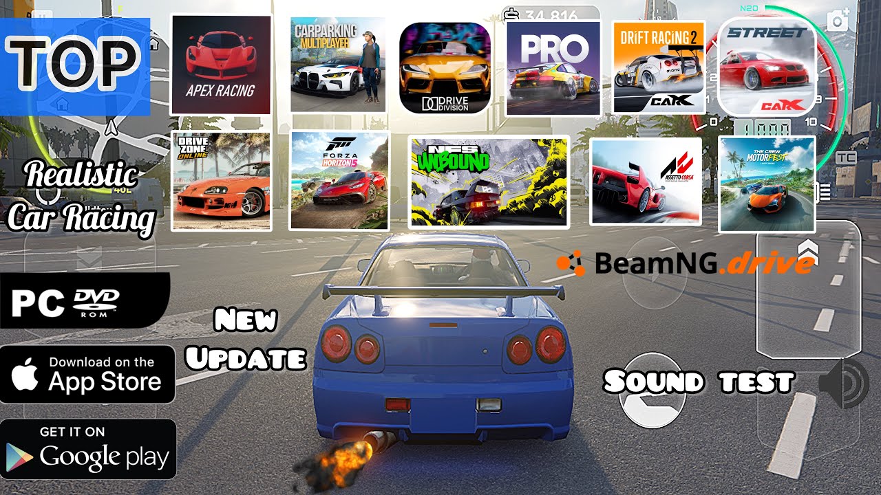 TOP Realistic Racing Games | NISSAN SKYLINE GT-R R34 Sound Test ...