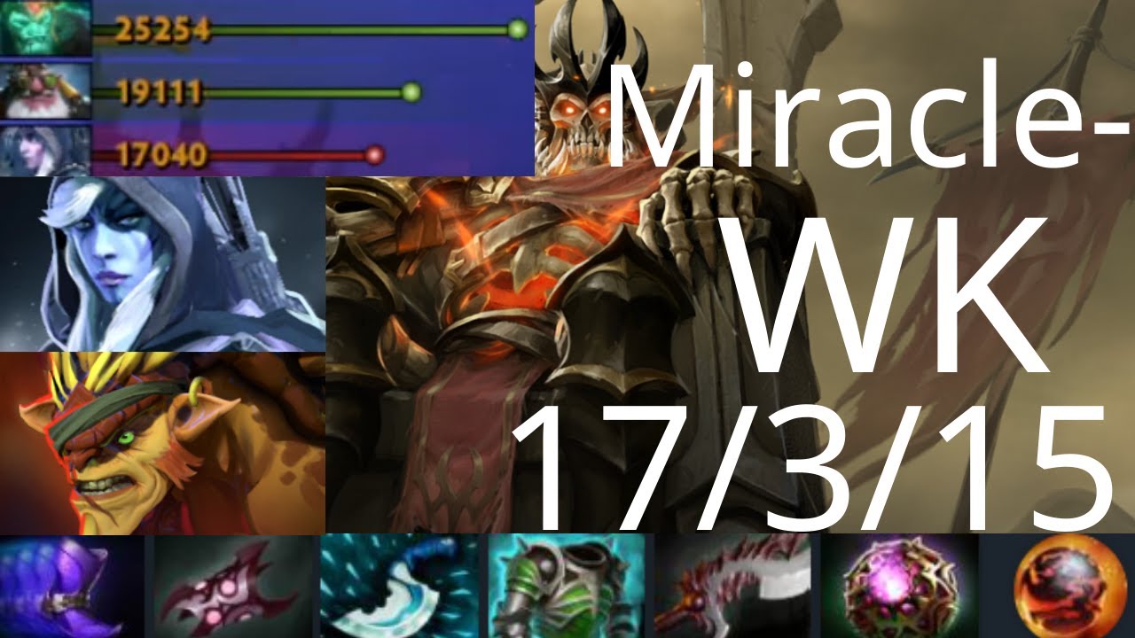 Miracle- Wraith King vs Bristleback, Drow Ranger, Leshrac - Dota2 - YouTube