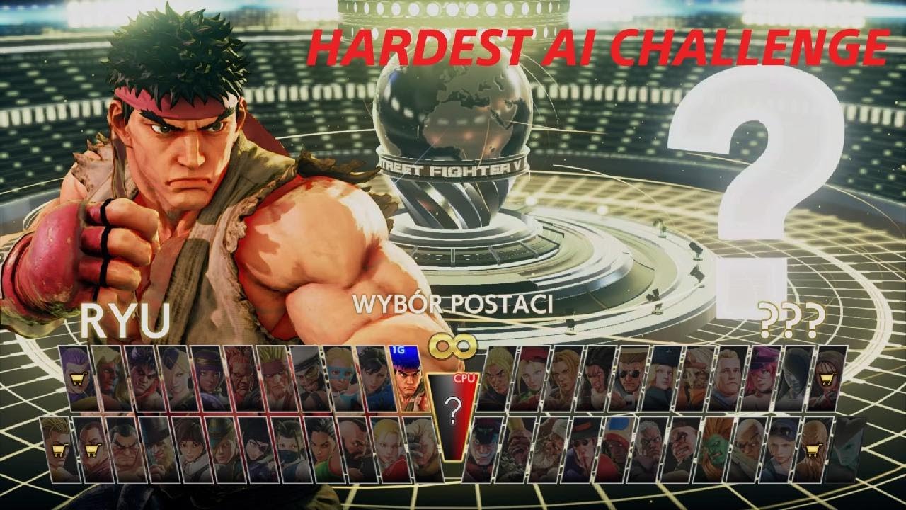 Street Fighter V - Ryu vs. 10 random characters | Hardest AI Challenge - YouTube