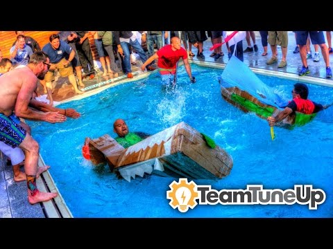 Cardboard Boat Build Team Building - With Team TuneUp - YouTube