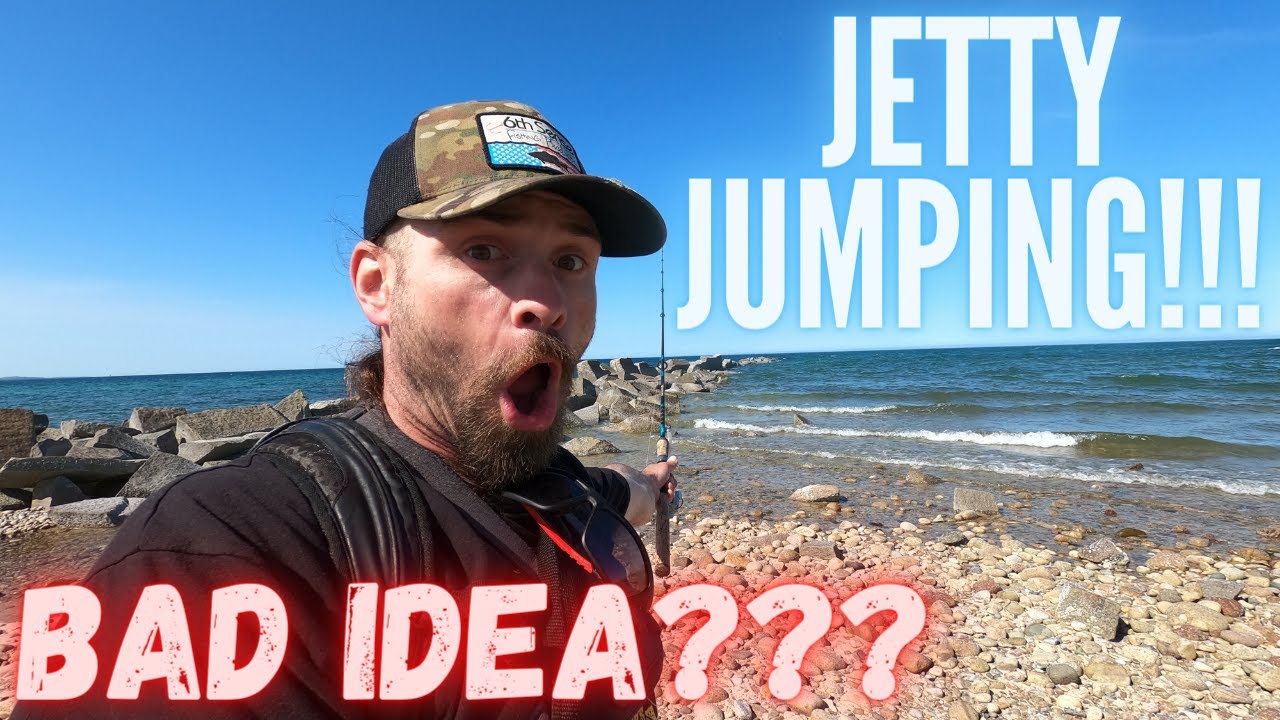 JETTY JUMPING!!! SURF CASTING Cape Cod for STRIPED BASS!!! - YouTube