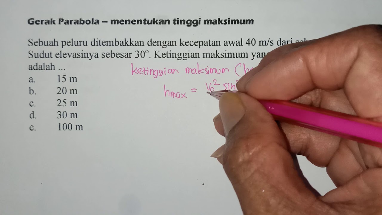 Tutorial Gerak Parabola (5) menentukan tinggi maksimum - Fisika SMA ...