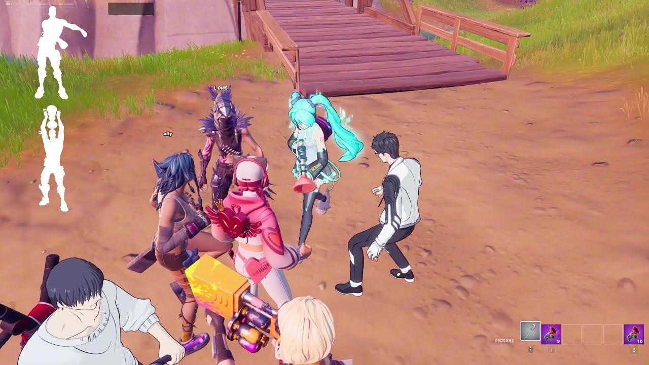 Fortnite party royale new Akari skin emote battled Hatsune Miku - YouTube