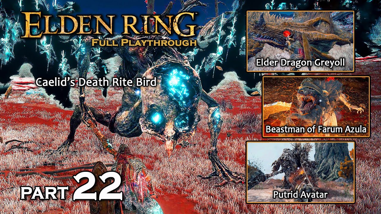 Elden Ring - Elder Dragon Greyoll & Death Bird of Caelid | Strength ...
