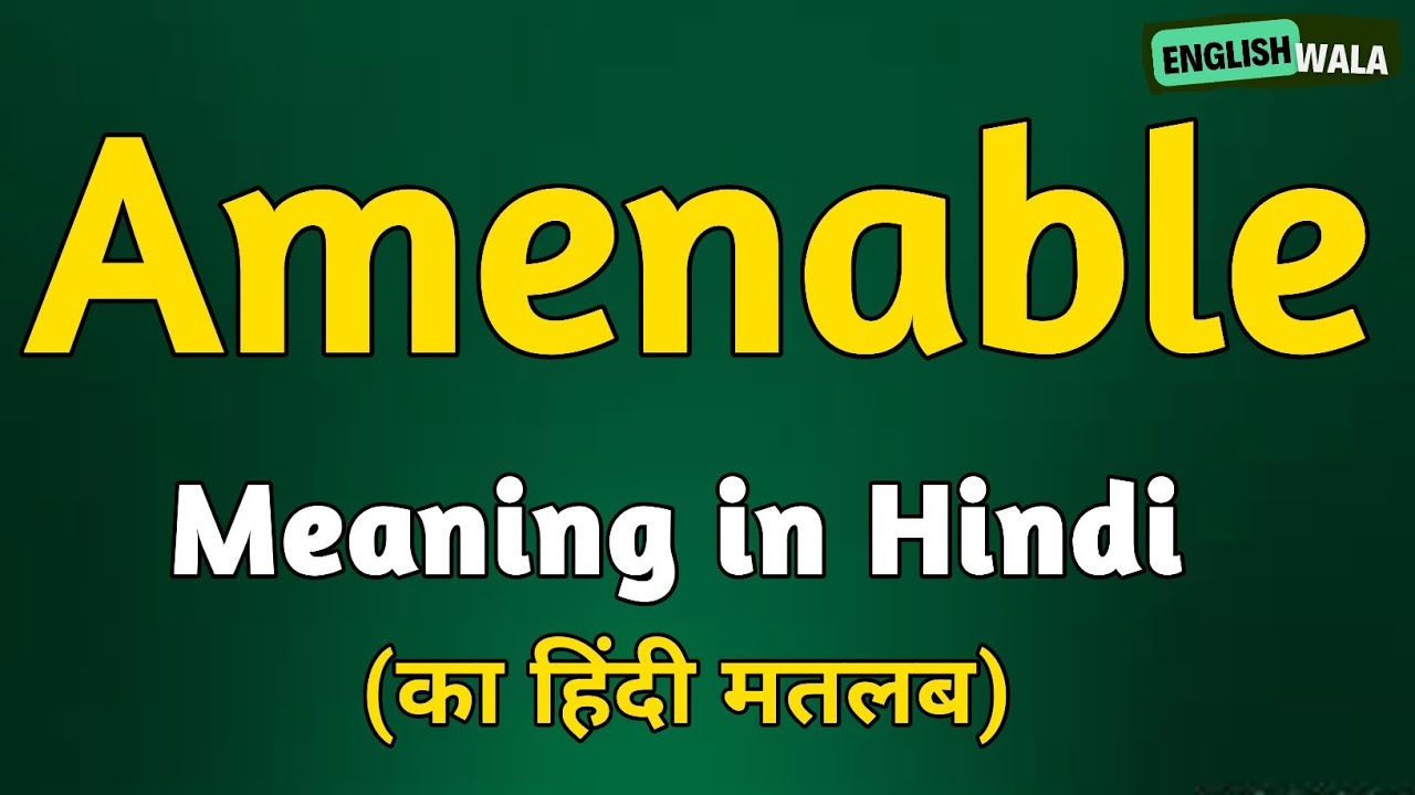 Amendable meaning in hindi | Amendable matlab kya hota hai | Amendable ...