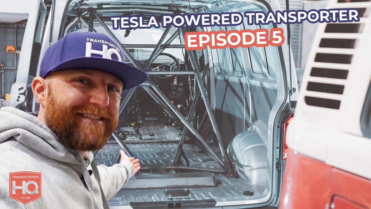 Tesla powered VW Transporter T6.1 updated. batteries, twin Tesla motors ...