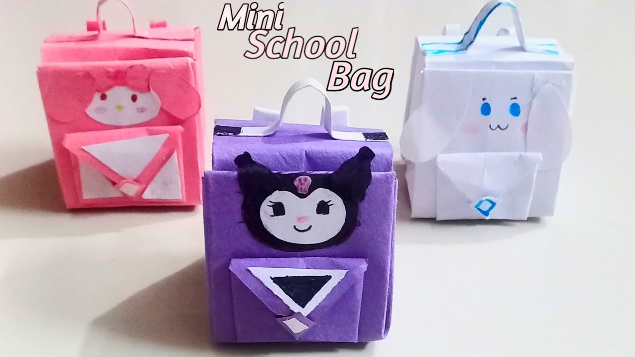 Mini school bag with paper | mini school bag | - YouTube