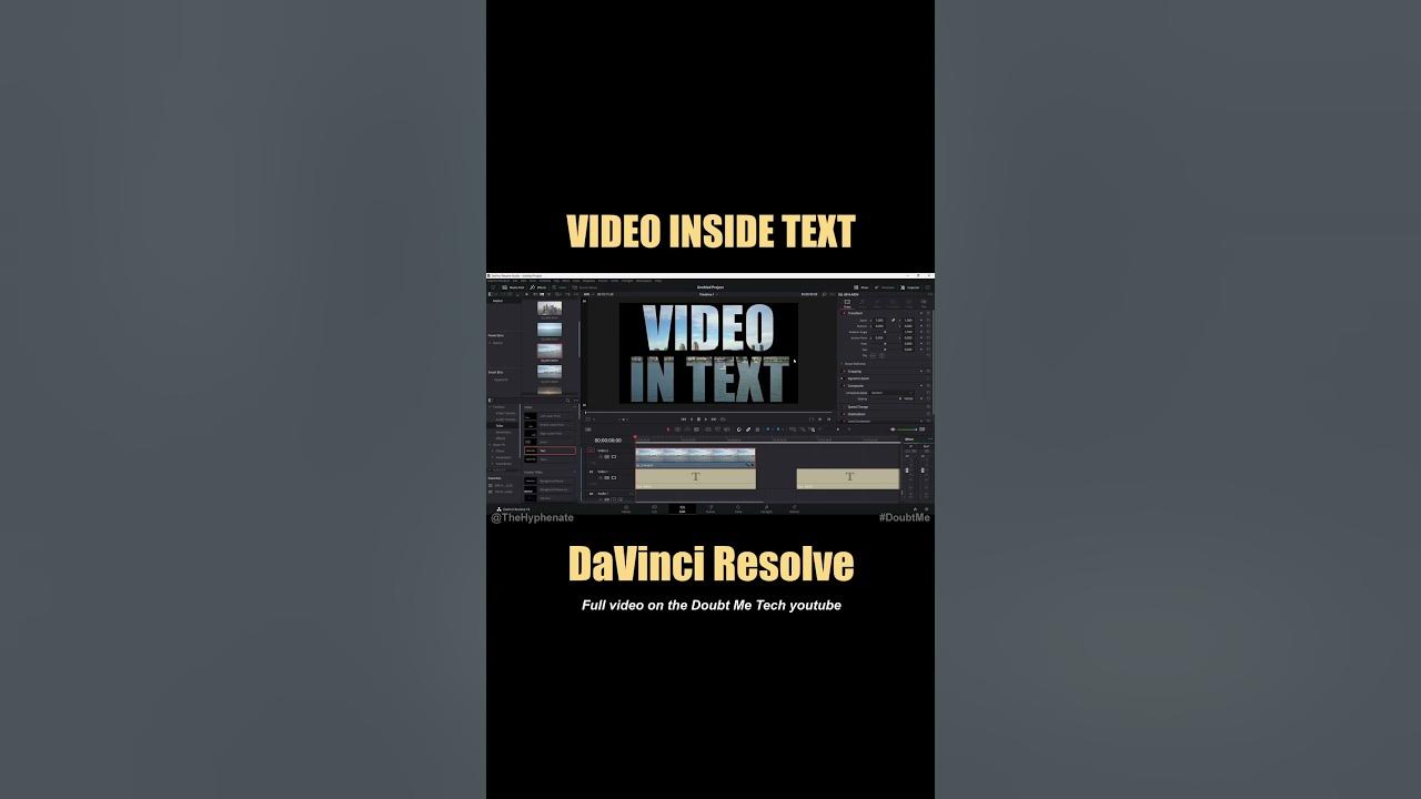 Video Inside of Text [ DaVinci Resolve Tutorial ] - YouTube