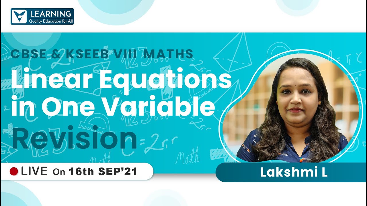 Class 8 CBSE Maths | Linear equations in one variable |KSEEB |CBSE ...