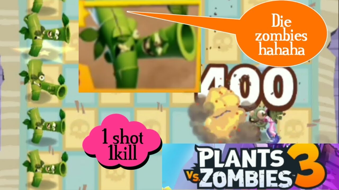 Plants vs Zombies 3 Gameplay//OP Bamboo shooter //1 shot 1kill attack😱 ...