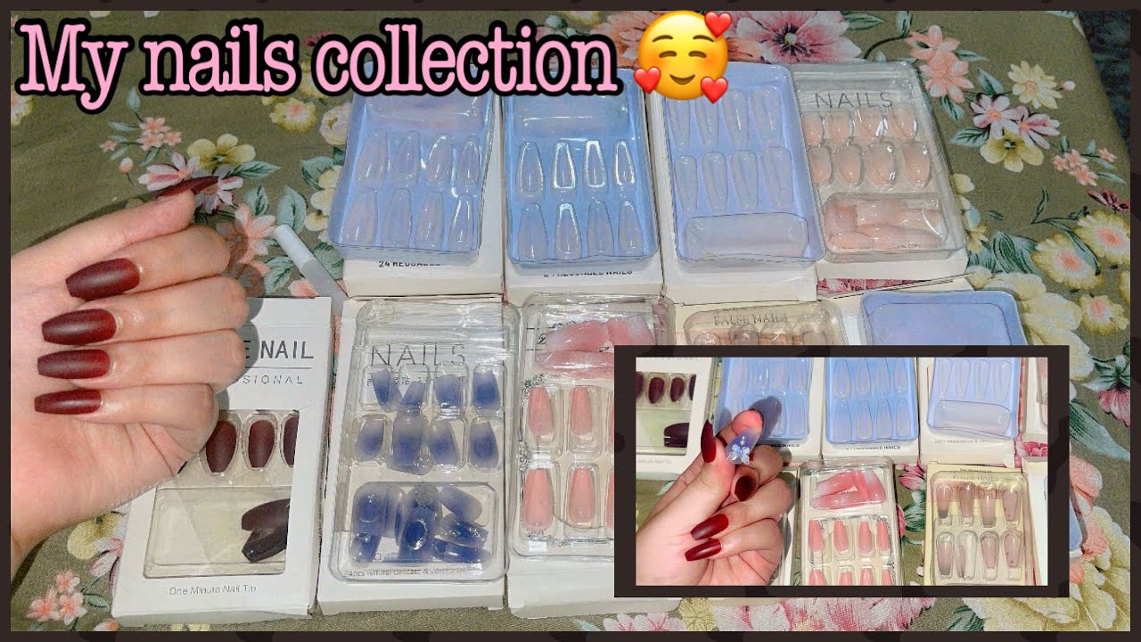 My nails collection || daraz nails || affordable fake nails - YouTube