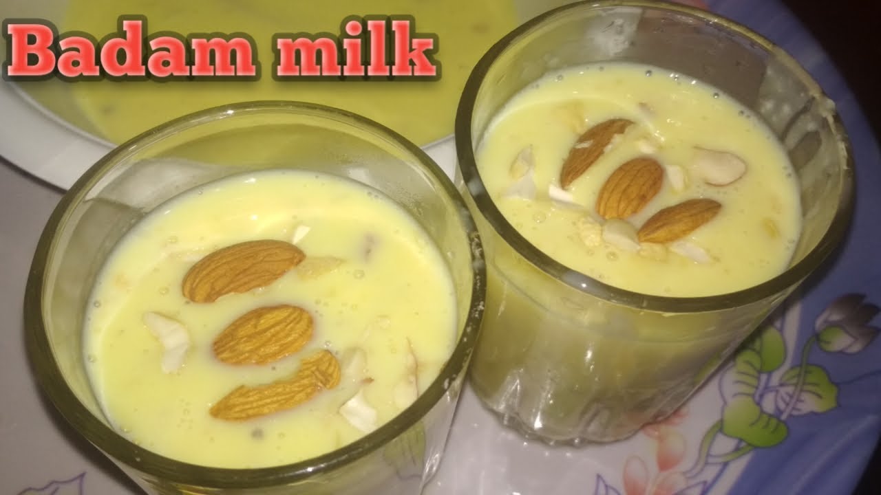 Badam Milk Recipe| Almond Milk| Badam Palu Recipe |Badam Milkshake ...