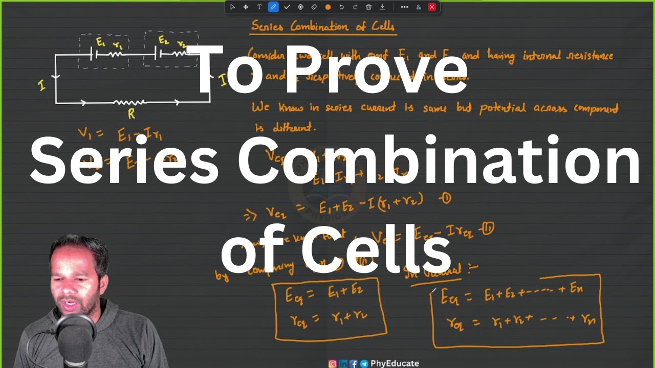 Series Combination of Cells #class12physics #derivation - YouTube