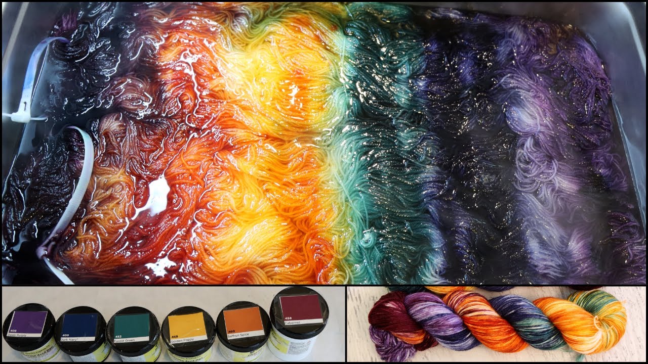 Immersion Dyeing a Dark Rainbow; Space Dyeing Yarn to Watch Colors ...