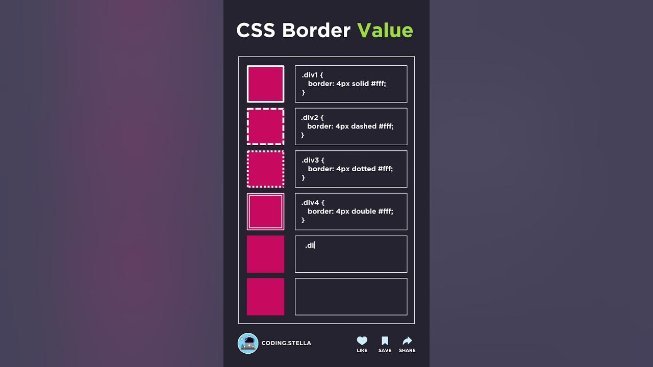 Mastering CSS Border Values: Enhance Your Web Design Skills #funny #coding #viral #javascript # ...