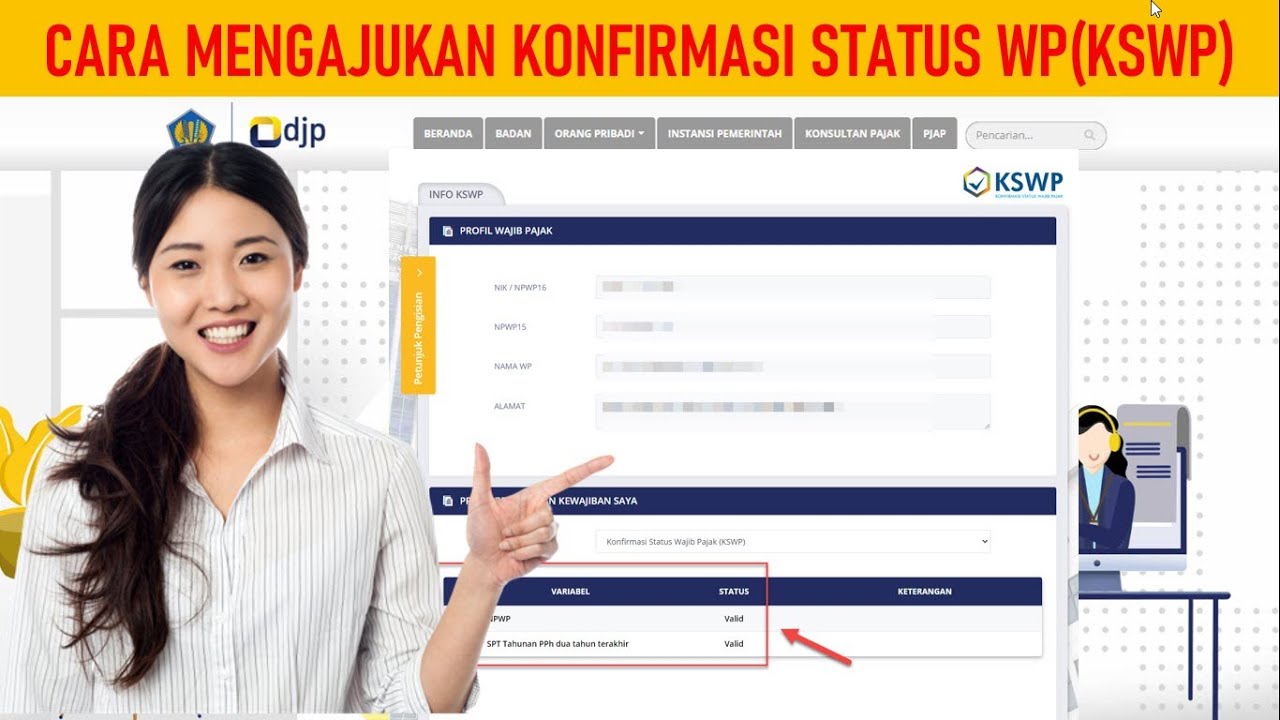 Cara mengajukan Konfirmasi Status Wajib Pajak KSWP - YouTube