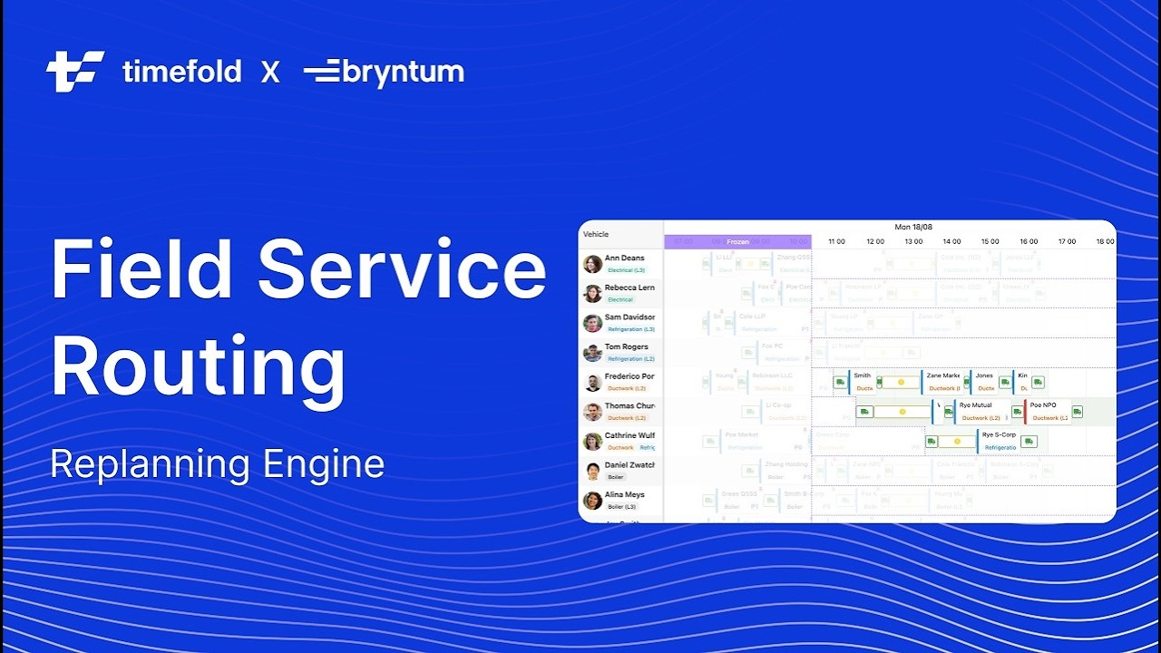 Field service routing API | Timefold recommendation engine x Bryntum UI ...