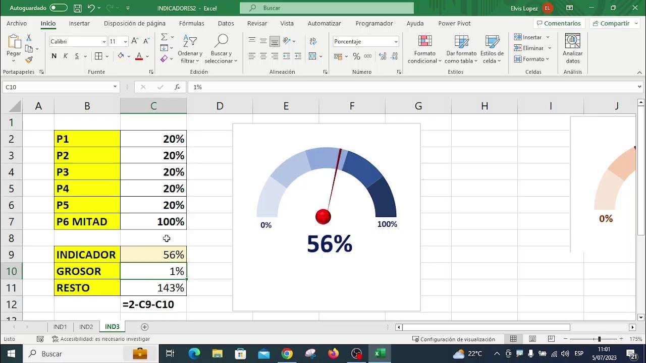 Creación de 3 indicadores en Excel - YouTube