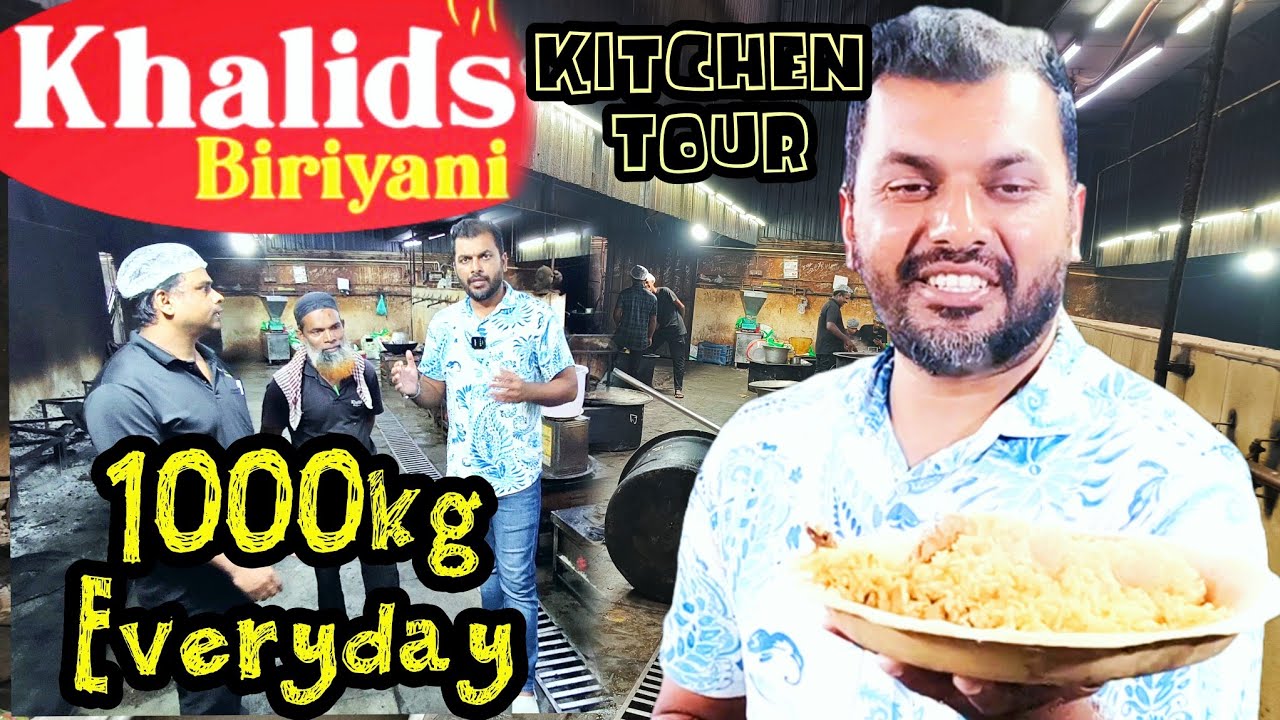 1000kg biryani || Chennai most famous khalids biryani kitchen tour ...