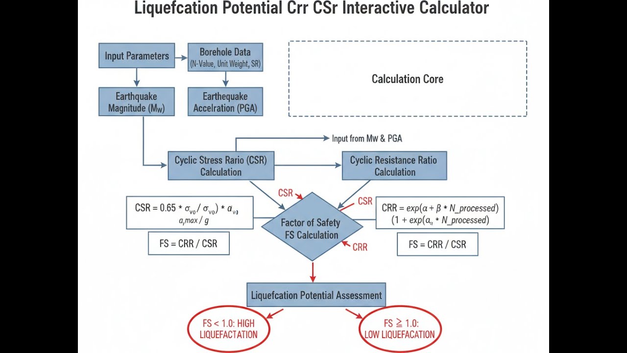 Liquefaction Potential CRR CSR Interactive Calculator - Instructions ...