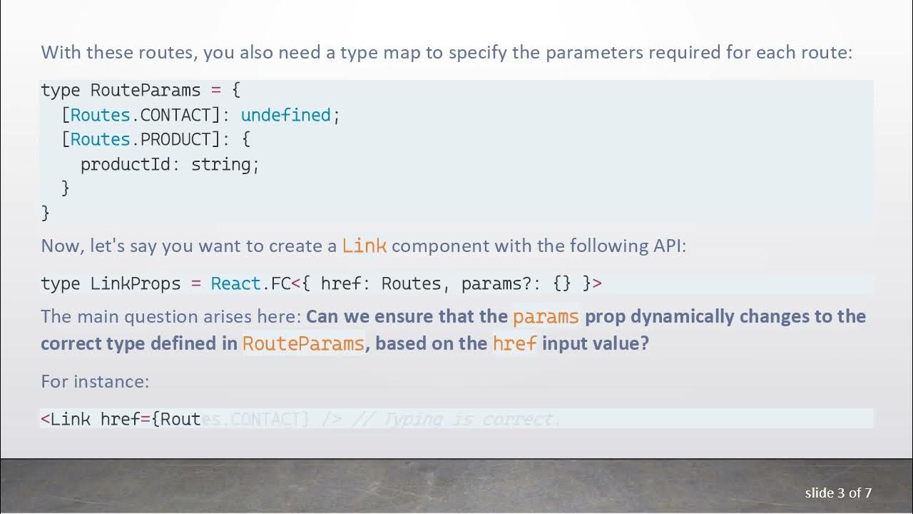 Dynamic Typing in TypeScript-React Links: Master href and params for ...