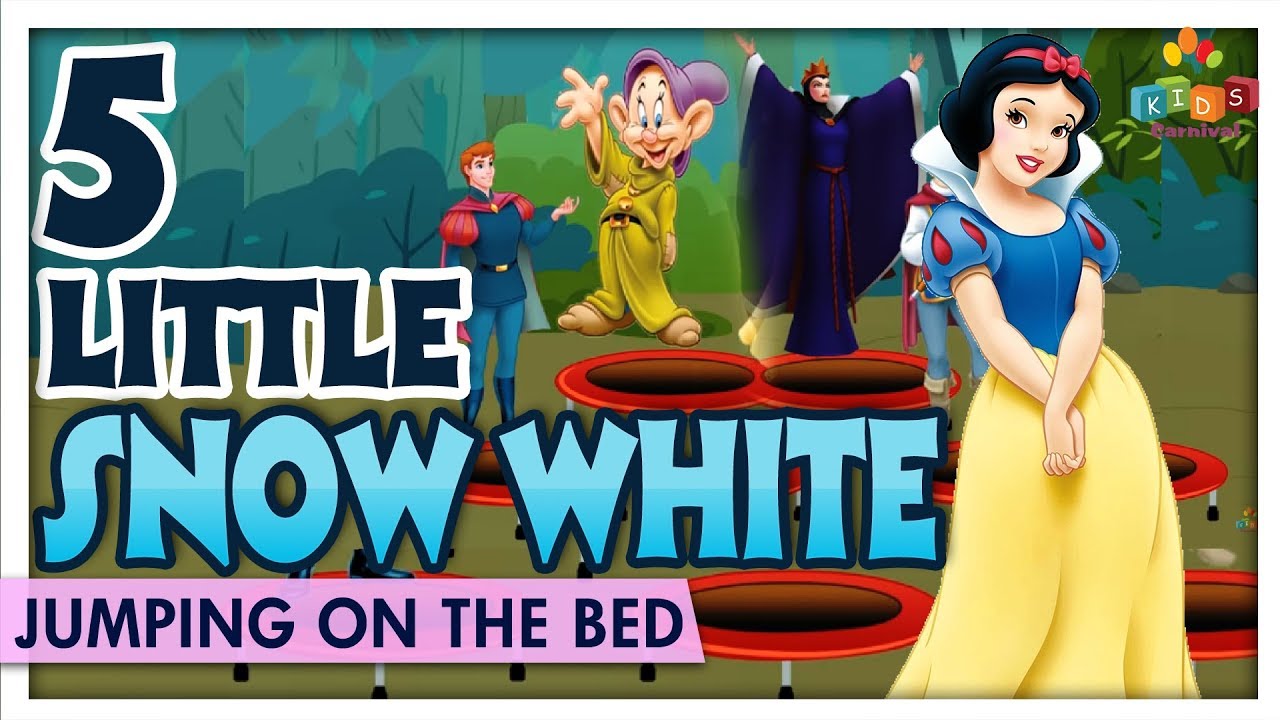 Five Little Snow White Jumping On The Bed - Learn & Sing Princess ...