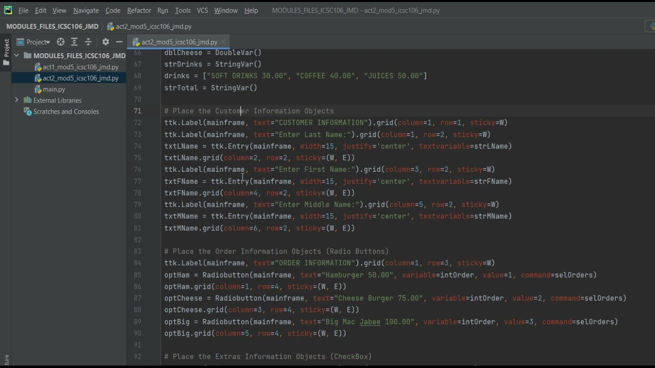 Python Ordering System Youtube 0785