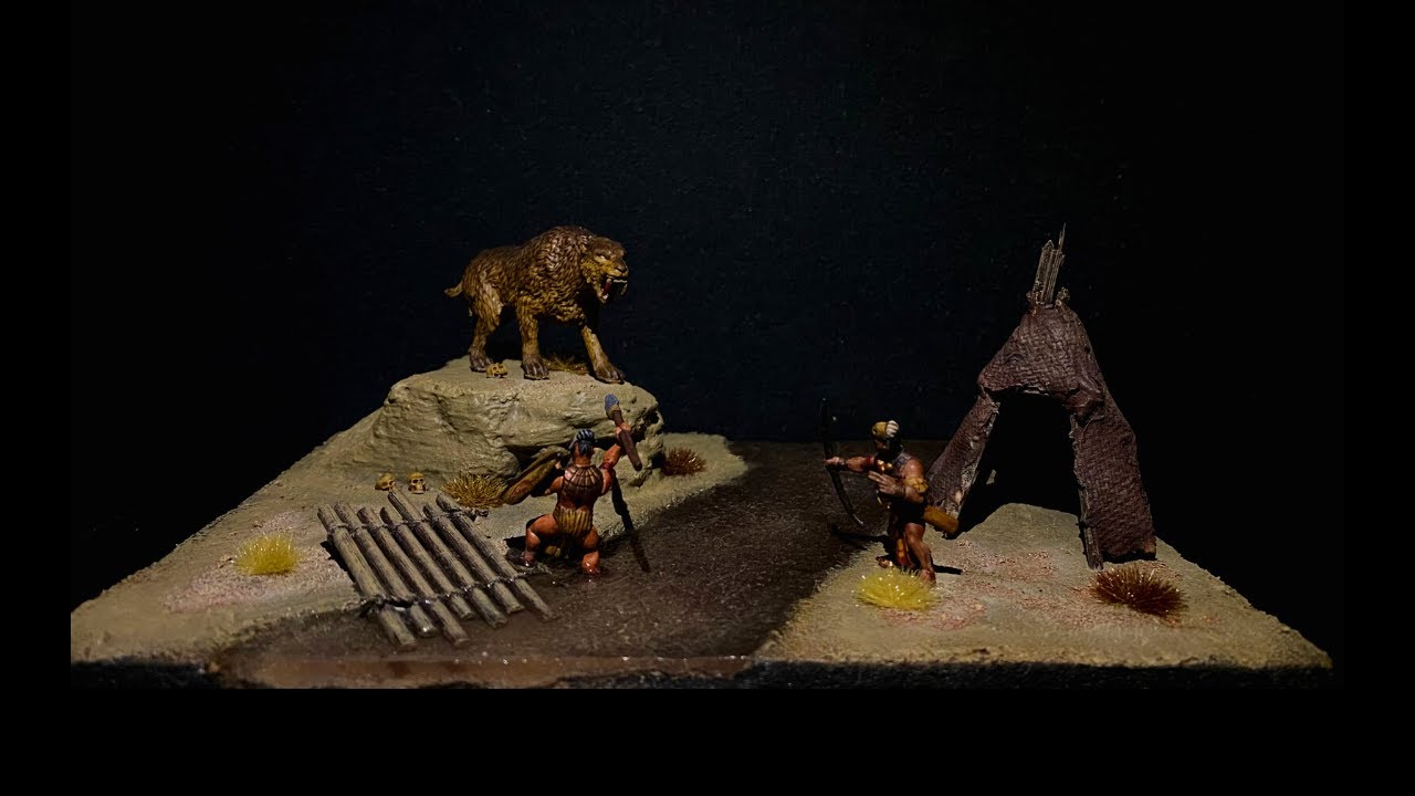 Attack of Sabertooth - A5 Prehistoric Diorama - YouTube
