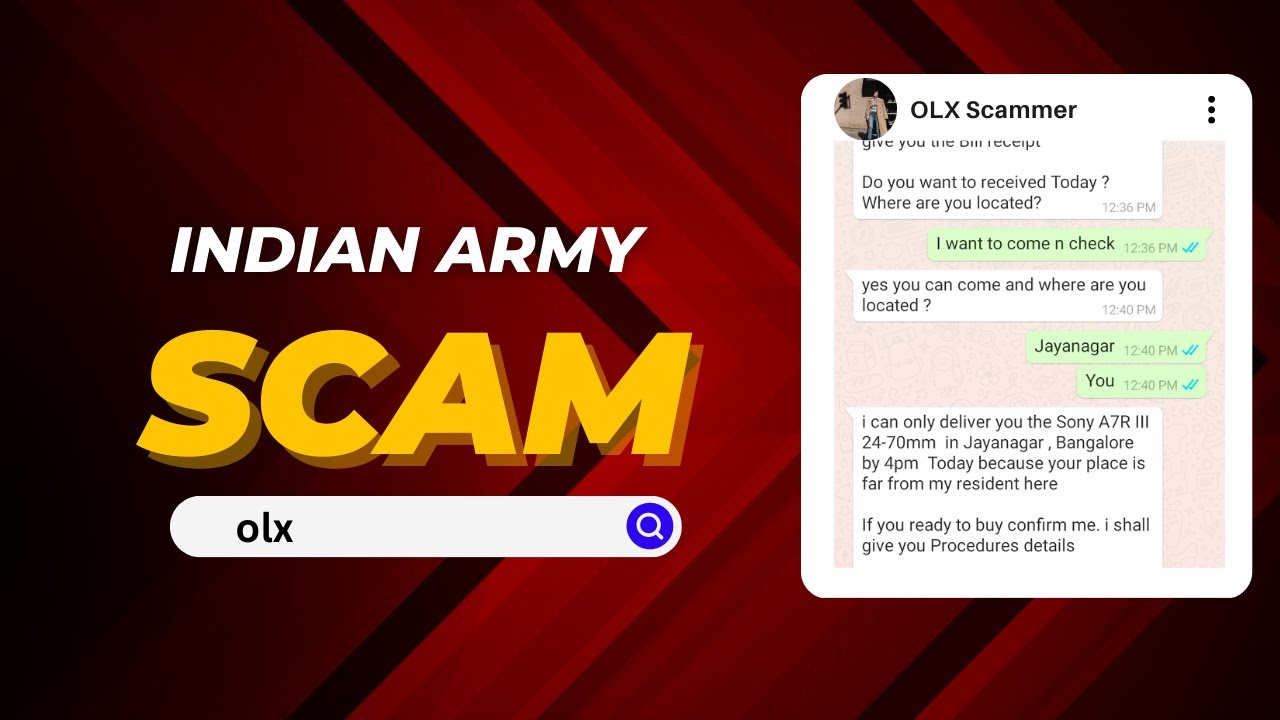 Indian army scam | भारतीय सेना घोटाला olx | money refund olx - YouTube