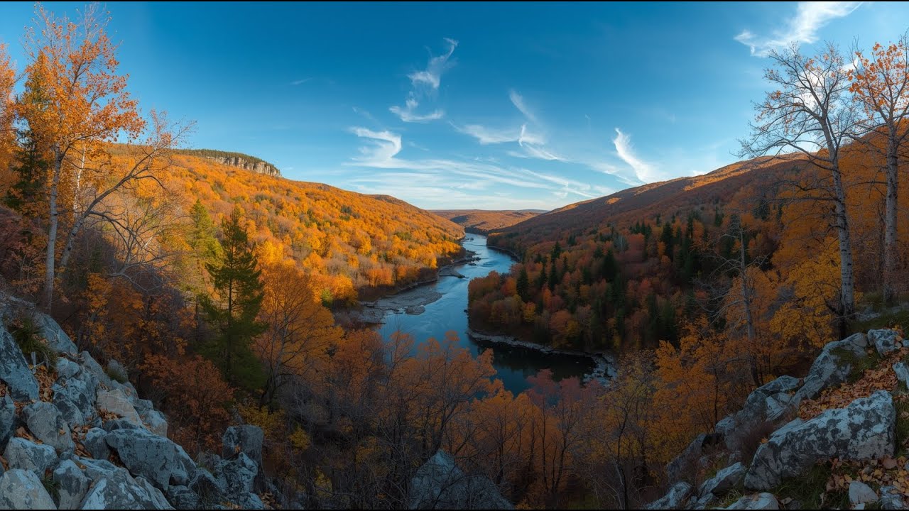 Autumn Mountain Sleep Music | Peaceful Fall River Sounds for Deep ...