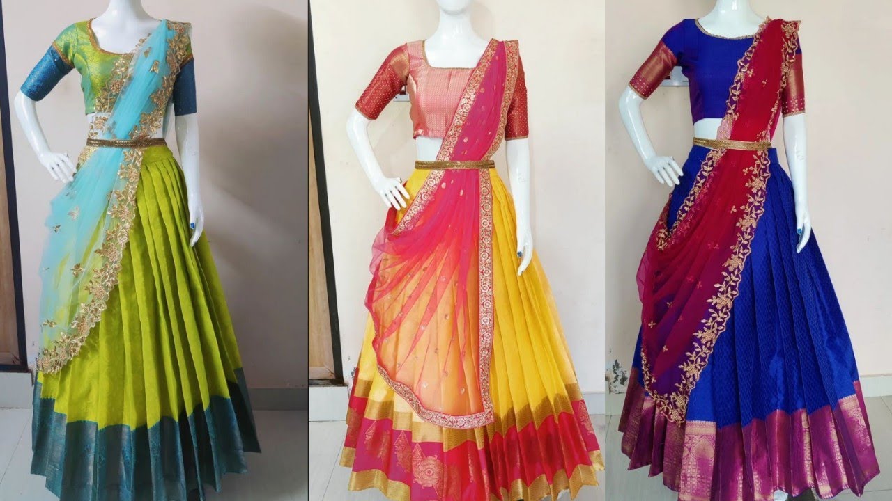 Latest Stunning Pattu Langa Voni Collection 2022 || Single Piece ...