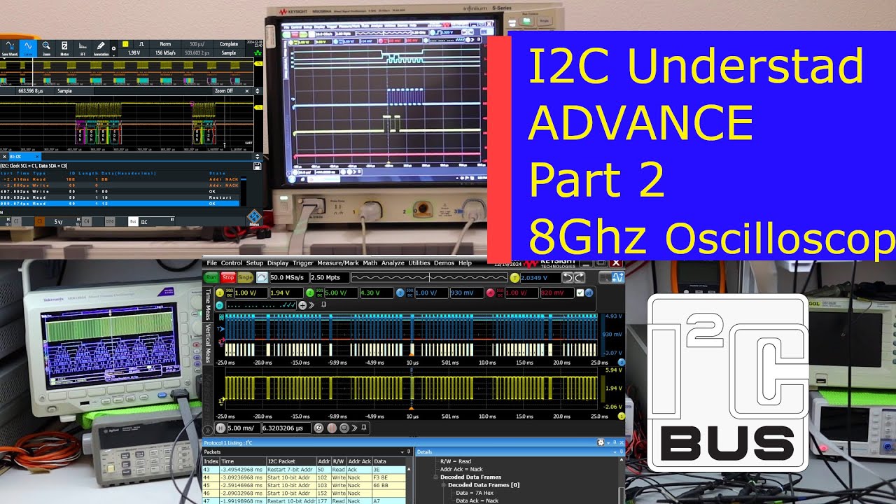 Part 2 Ultimate Oscilloscope protocol Decoding guide, How to Decode I2C RTB2004 MDO3000 MSO ...